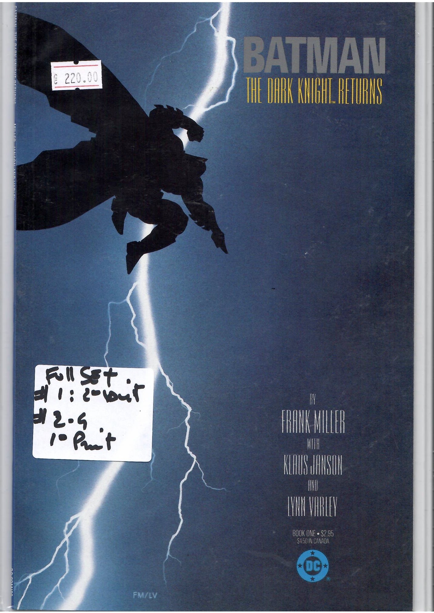 Batman the Dark Knight Returns #1-4 full set (1986) #1 2° print, 2-4 1 – French Comics Lovers